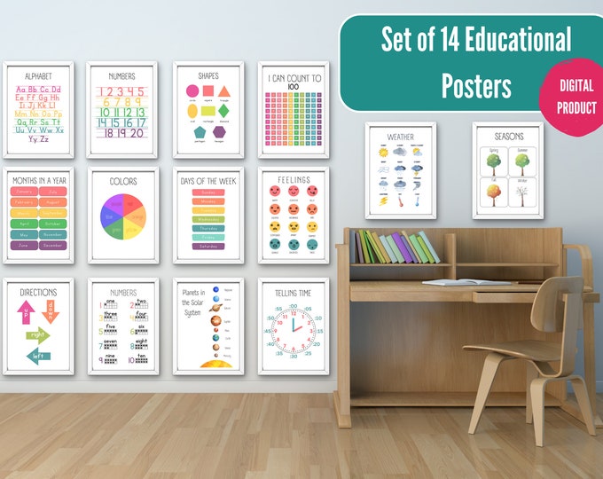 Educational Posters | 35 PRINTABLES | Classroom Decor Bundle ...