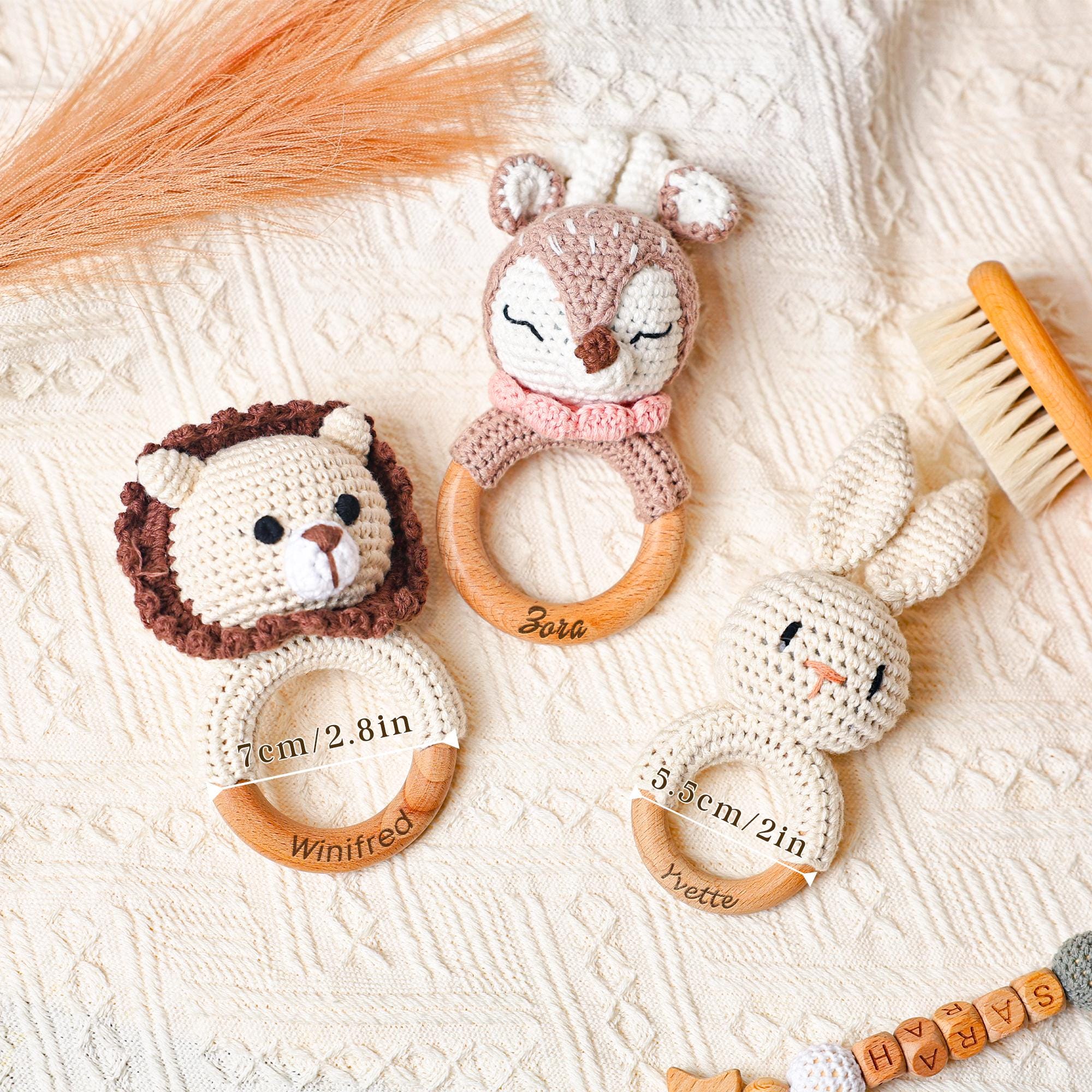 Personalized Baby Rattle, Wooden Engraved Toy, Engraved Rattle With ...