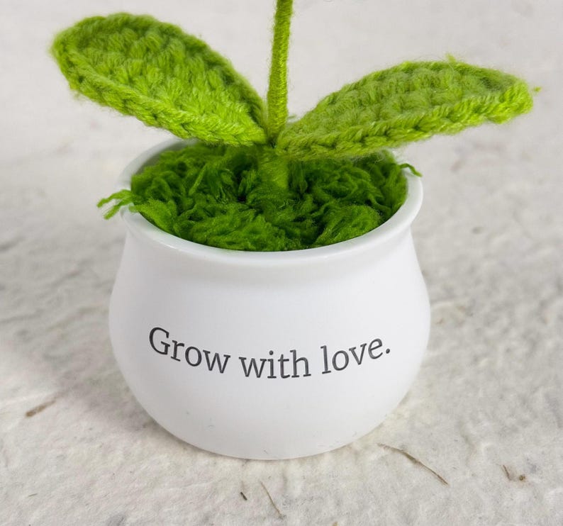 Crochet Sunflower Plant, Sunflower in Pot, Home Decor, Encouragement ...