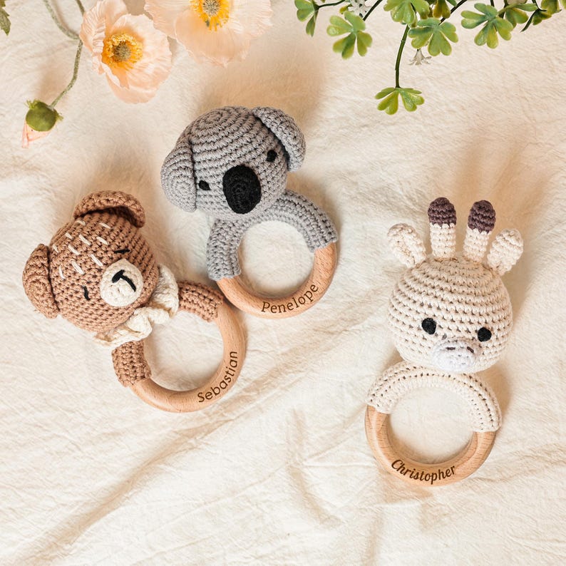 Custom Engraved Baby Rattle With Name, Newborn Baby Rattle, Engraved ...