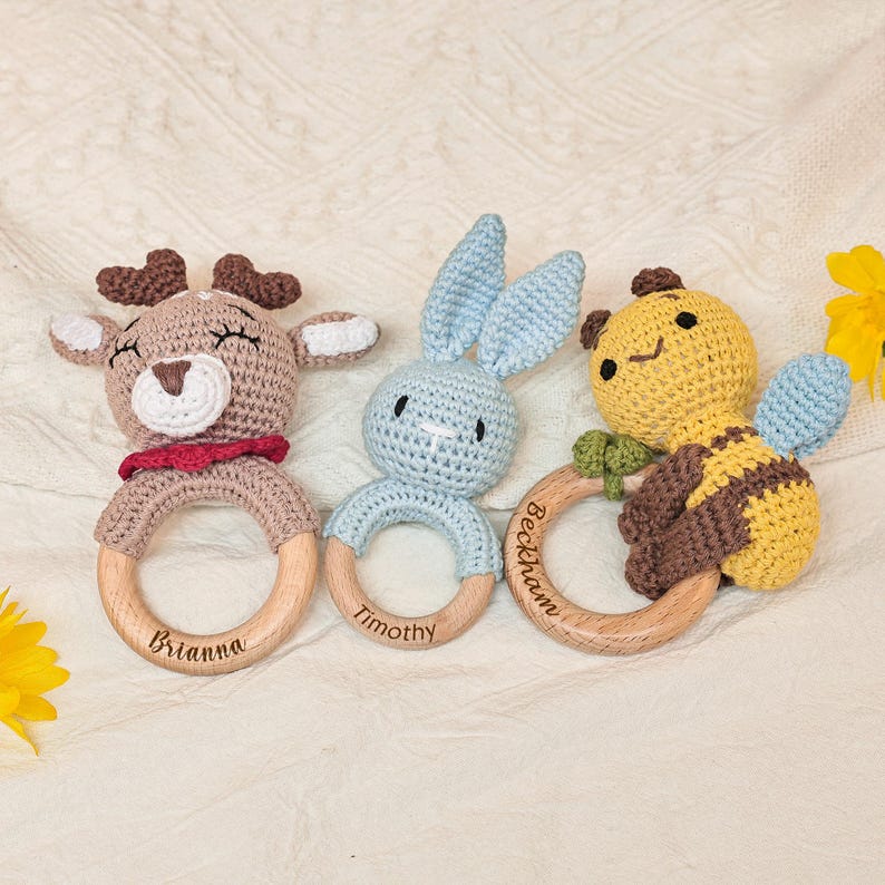 Custom Engraved Baby Rattle With Name, Newborn Baby Rattle, Engraved ...