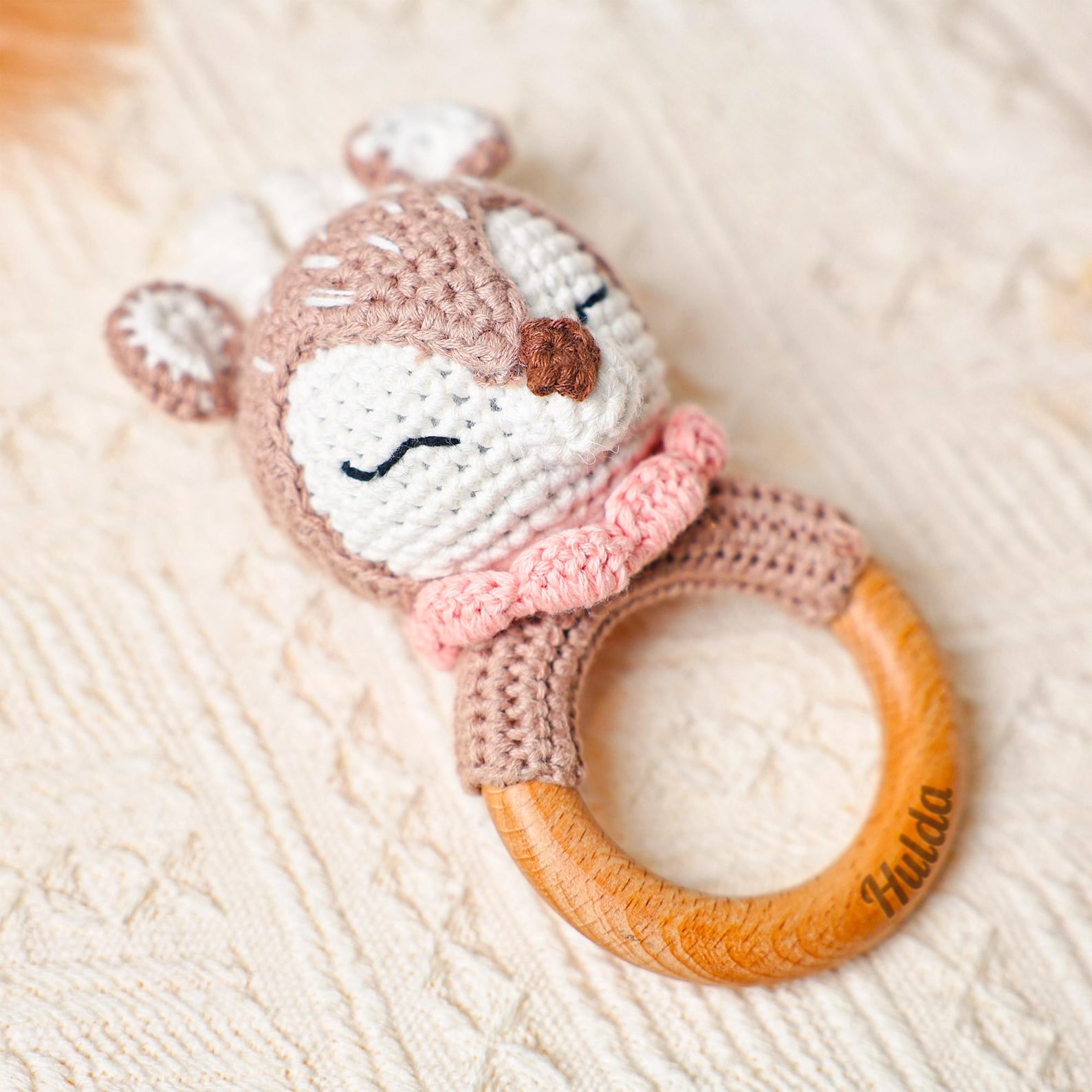 Personalized Baby Rattle, Wooden Engraved Toy, Engraved Rattle With ...