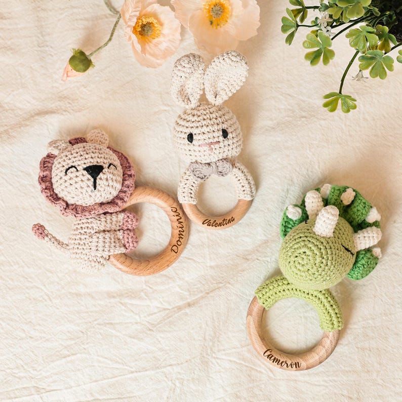 Custom Engraved Baby Rattle With Name, Newborn Baby Rattle, Engraved ...