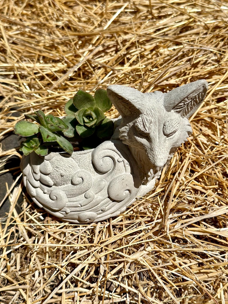 Concrete Fox Pot, Industrial, Home Decor, Urban Design, Cement Pots ...
