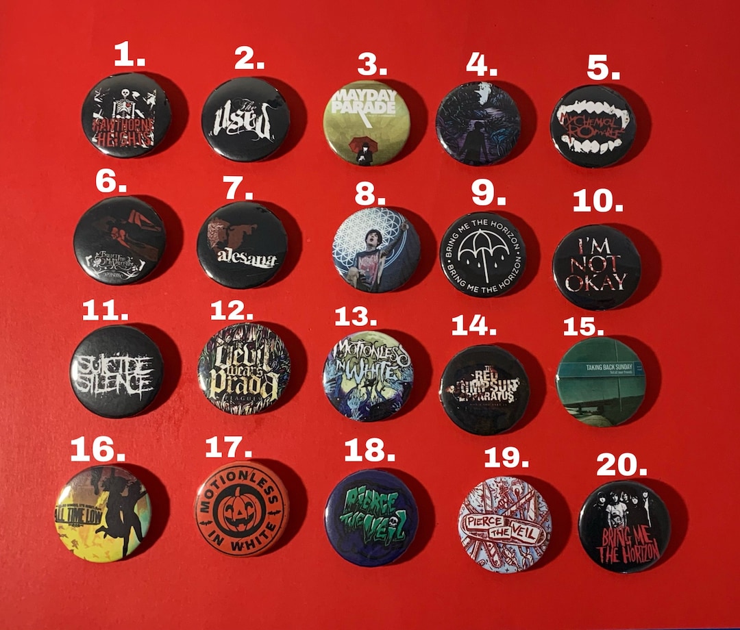 2000’s Emo Band Pins - Etsy