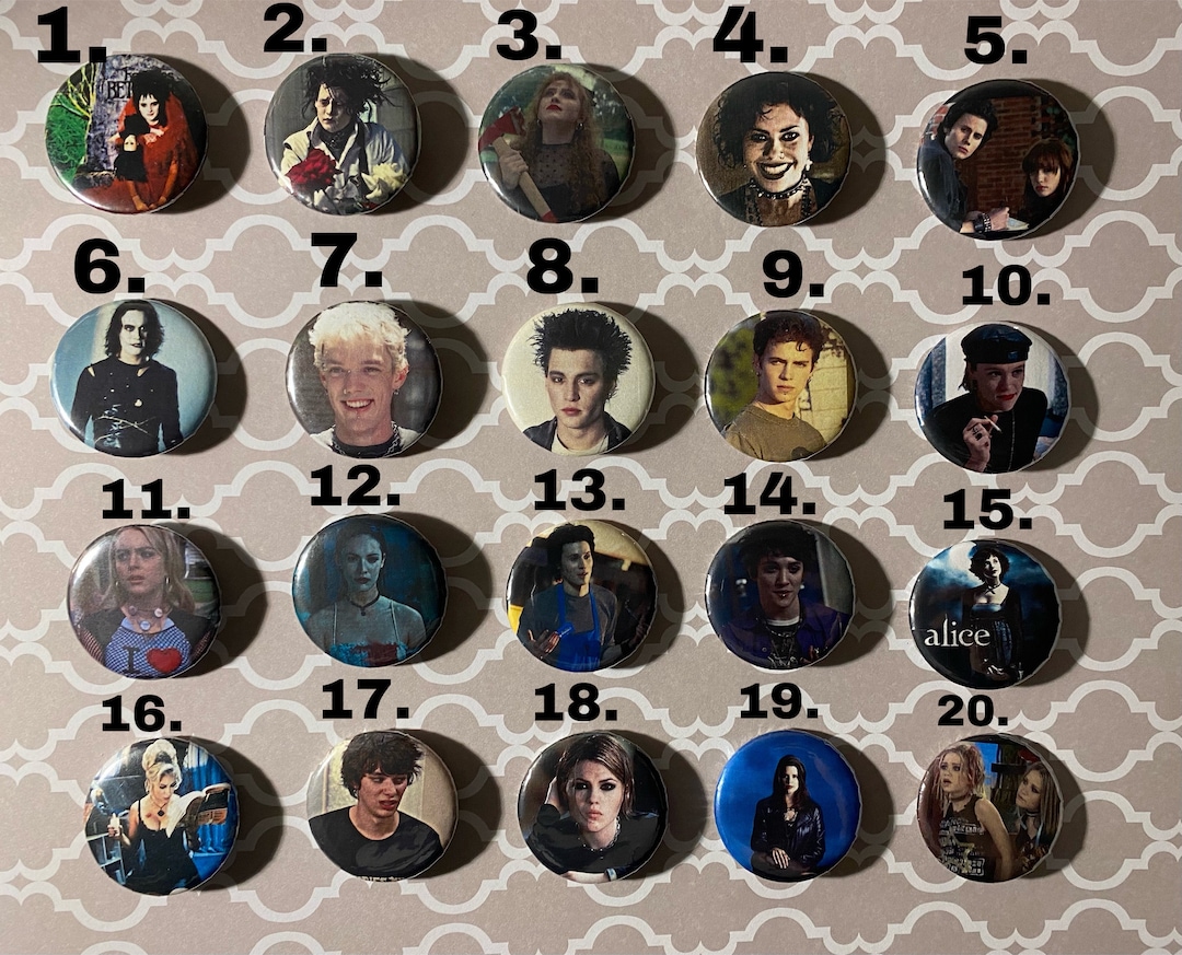 Emo, Goth Movie Character Pins. Jennifers Body, the Craft, Twilight ...