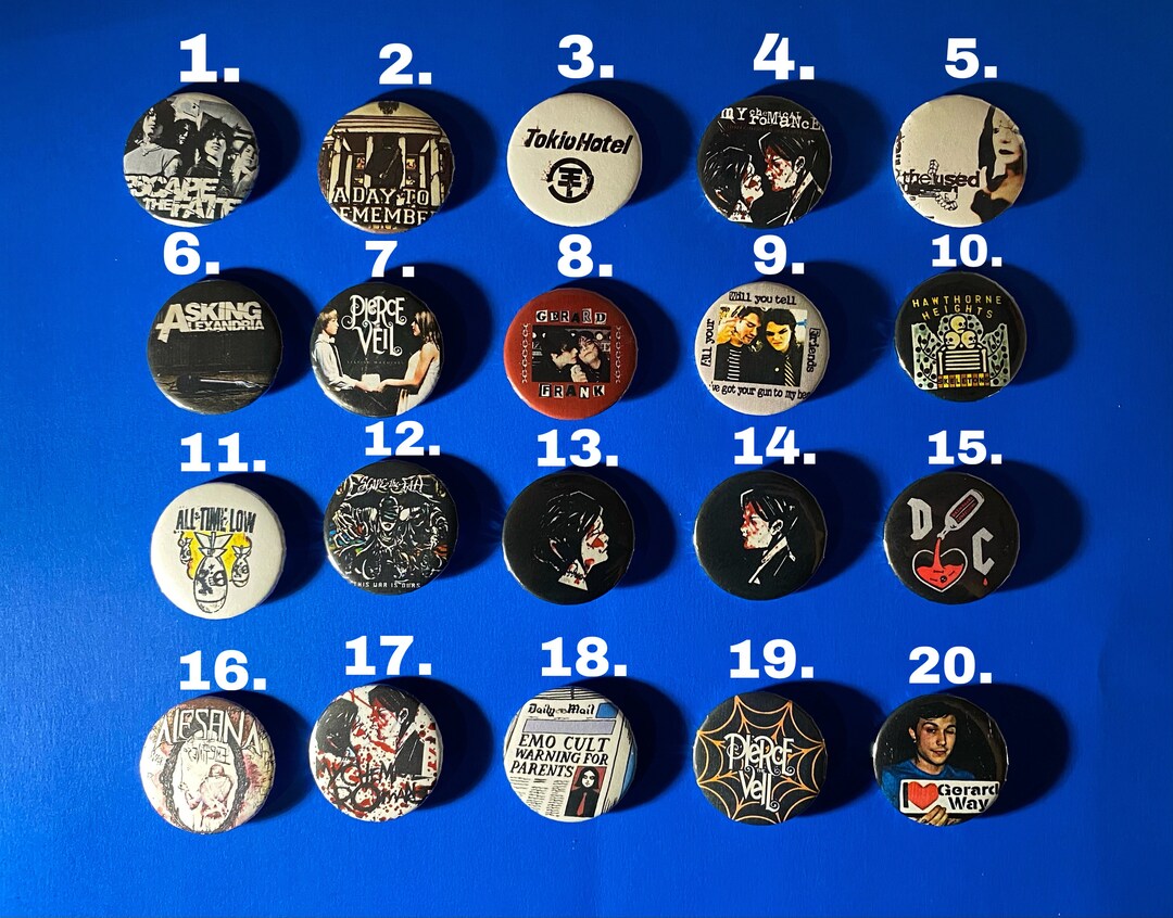 MCR 2000’s Emo Band Pins (37mm) - Etsy