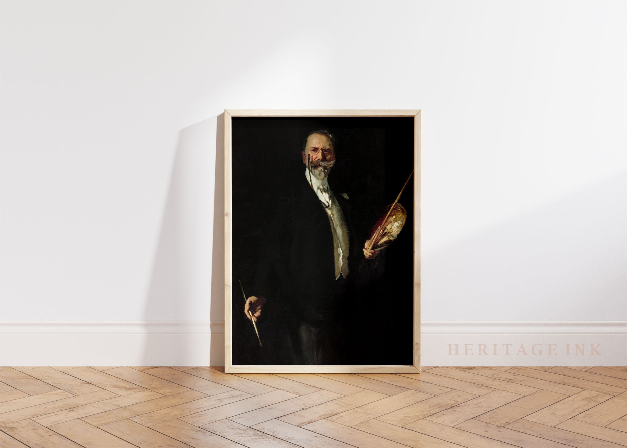 Vintage Man Self Portrait Artist Oil Painting Digital Download Art ...