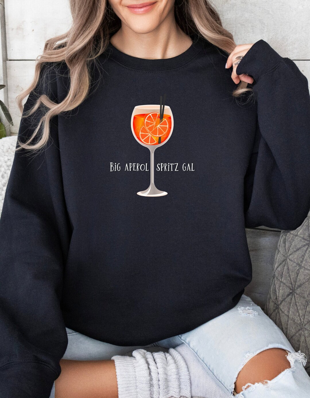 Big Aperol Spritz Gal Aperol Spritz Sweatshirt Drink Apparel - Etsy
