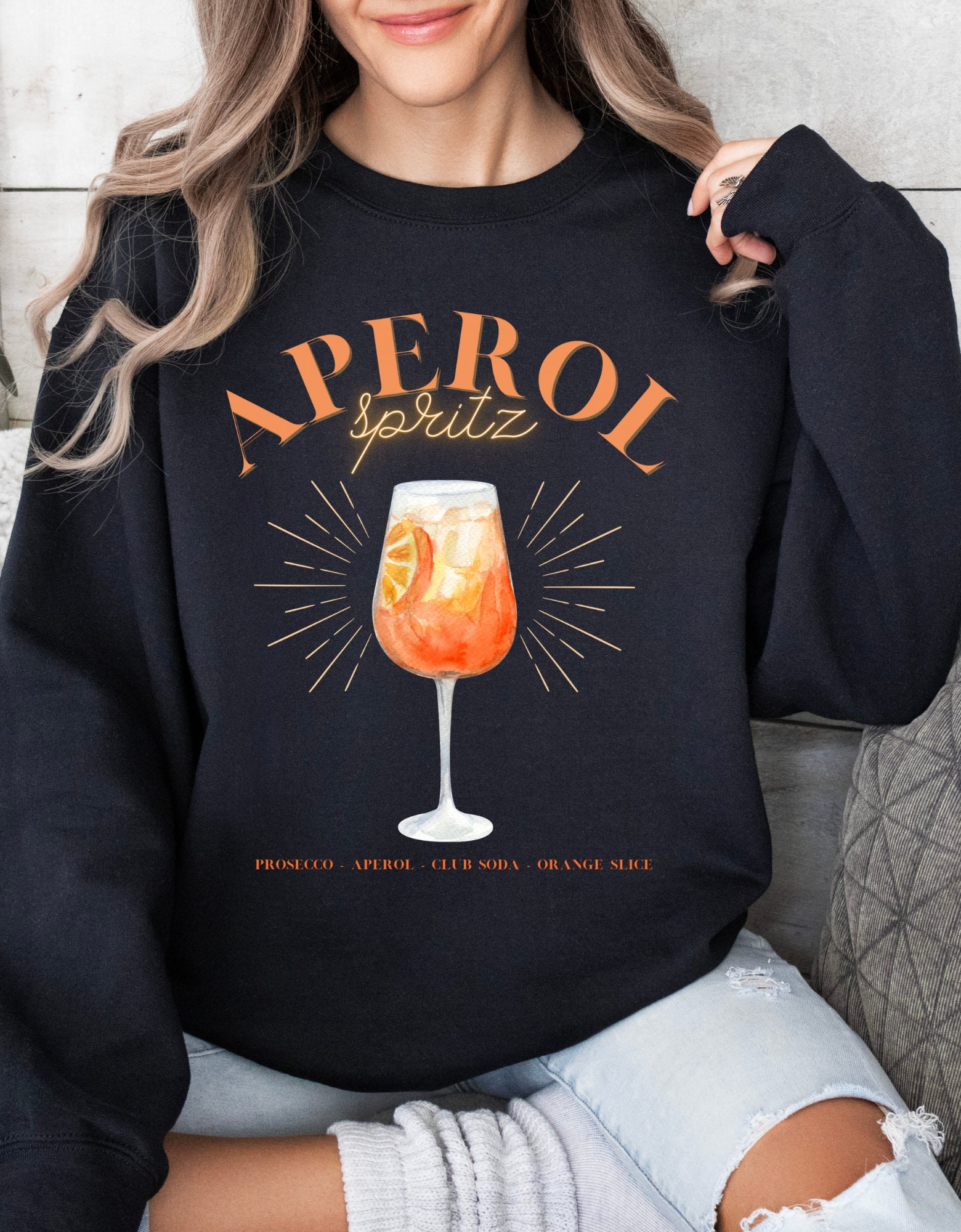 Aperol Spritz Sweatshirt Drink Apparel Unisex Crewneck - Etsy