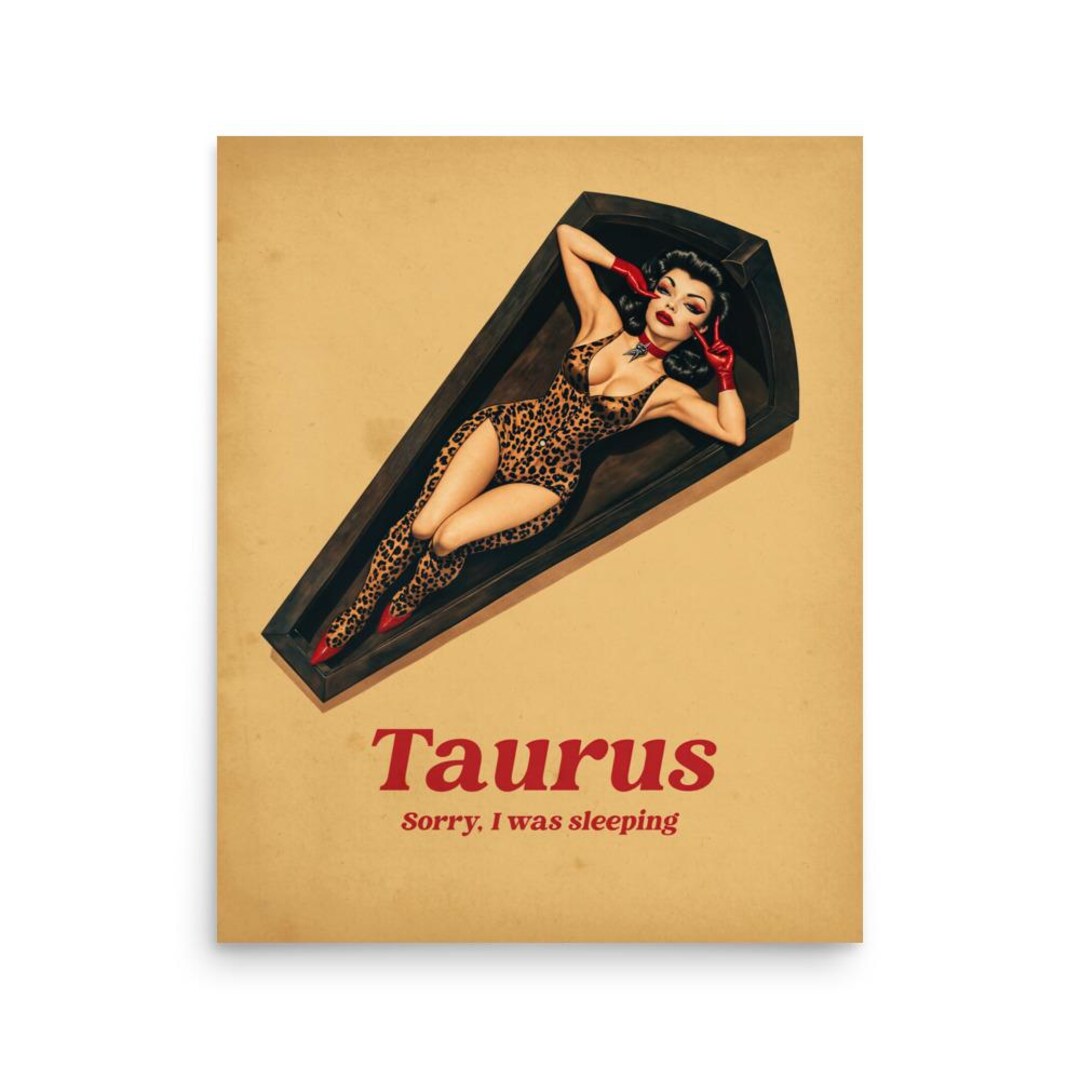 Taurus Horror Zodiac Art Print - Gothic Earth Sign Astrology Decor ...