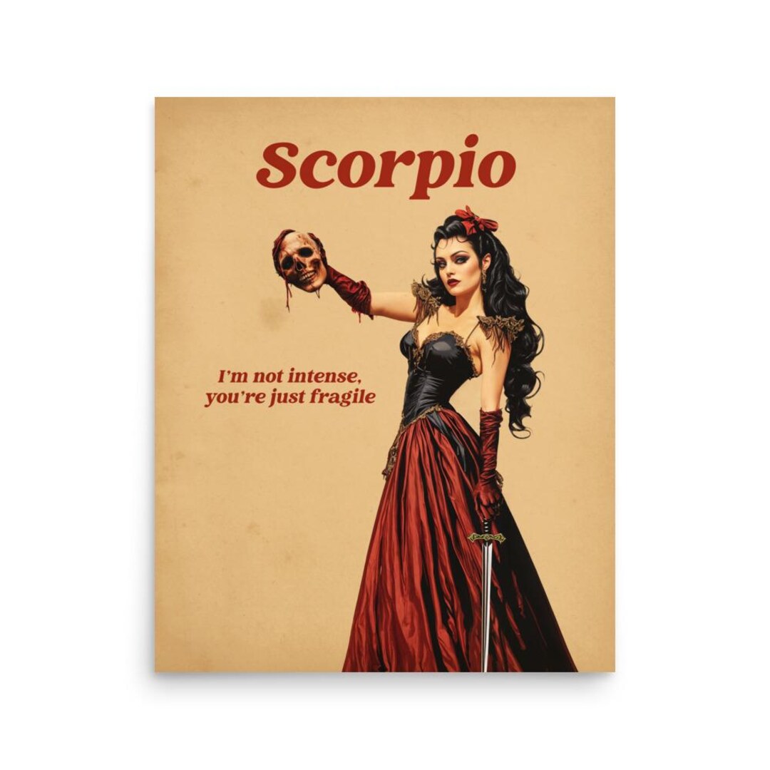 Scorpio Horror Zodiac Art Print - Spooky Scorpion Astrology Poster ...