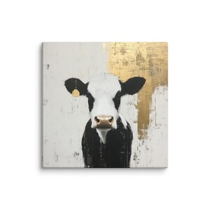 Cow Print Western Wall Art - Gold and Black Country Farmhouse Decor ...