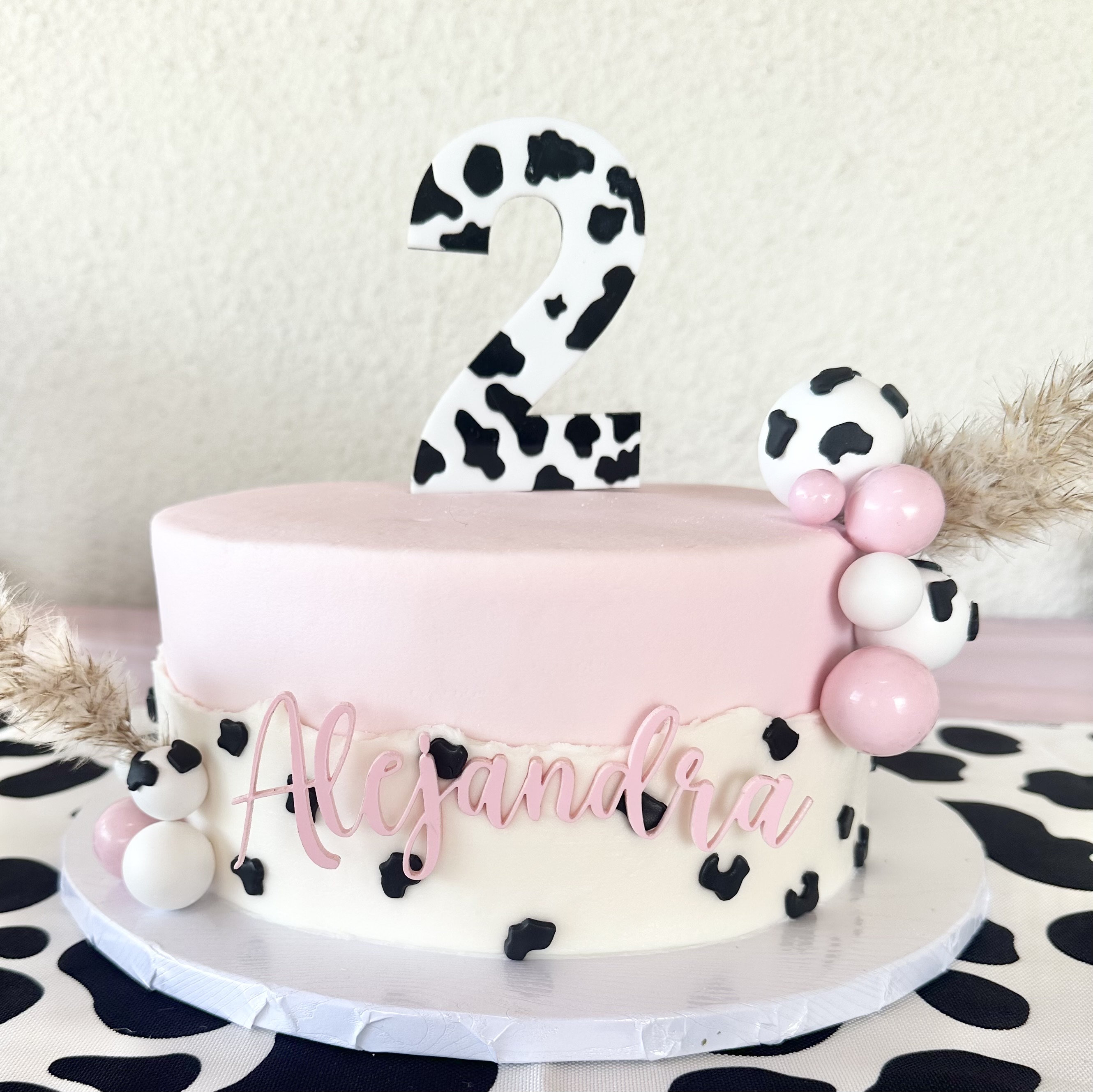 Cow Print Cake Topper: Barnyard Birthday Decor, Acrylic Number - Etsy