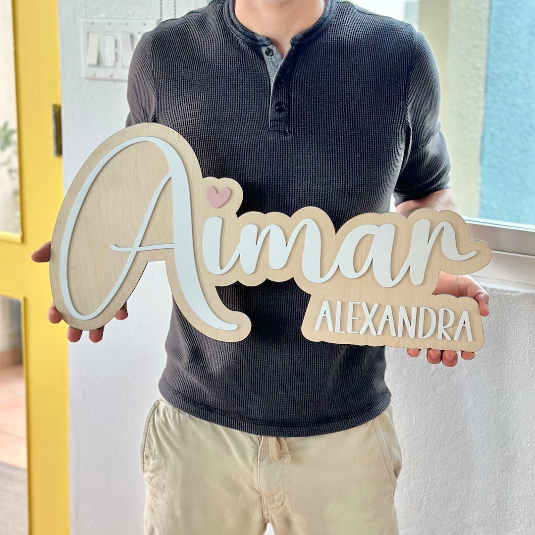 Over the Crib Name Sign Toddler Room Decor Birthday Sign Baby Shower ...