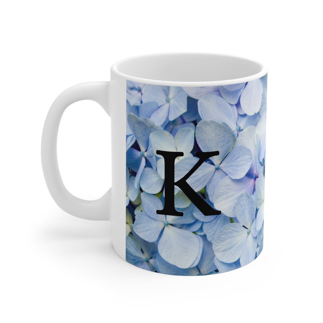 Initial K Mug Letter K Coffee Cup Floral Coffee Cup Names - Etsy