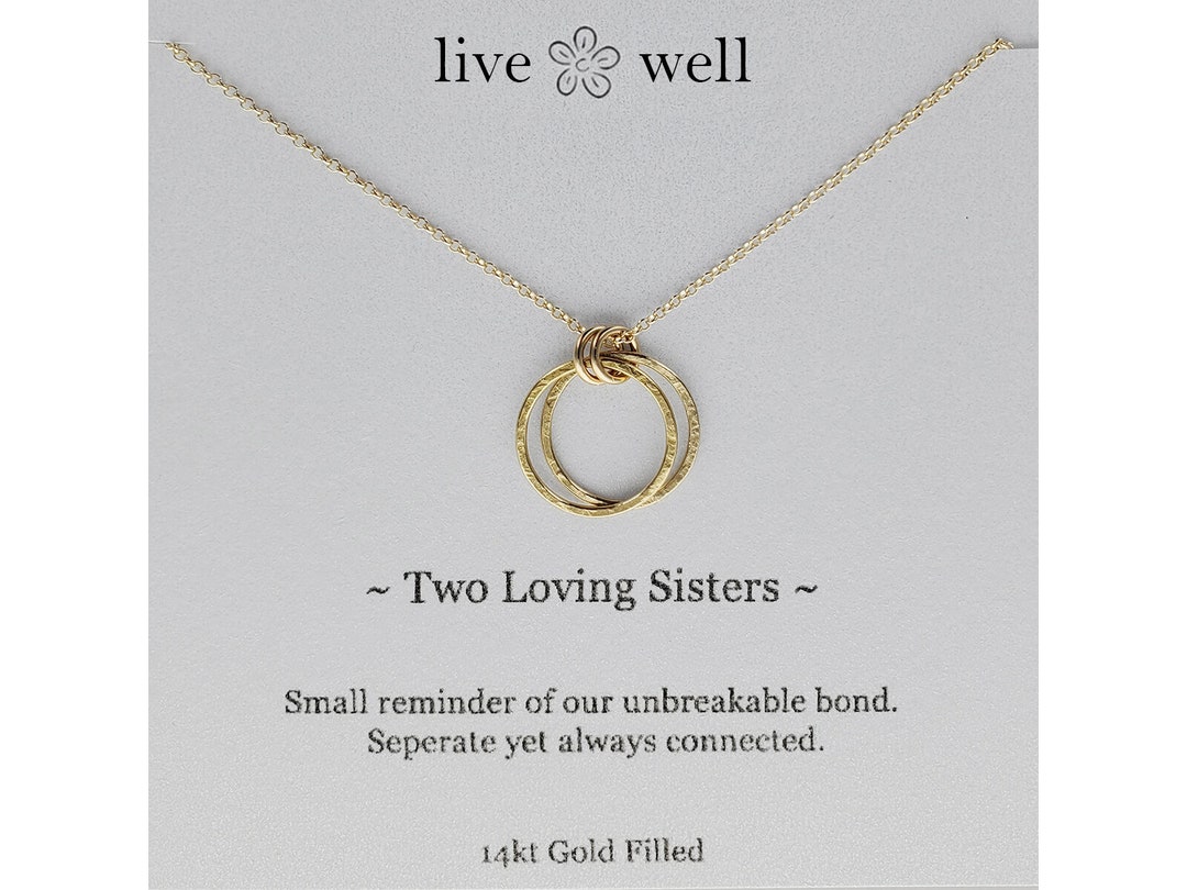 Two Sisters Necklace 14k Gold Filled Sisters Necklace - Etsy