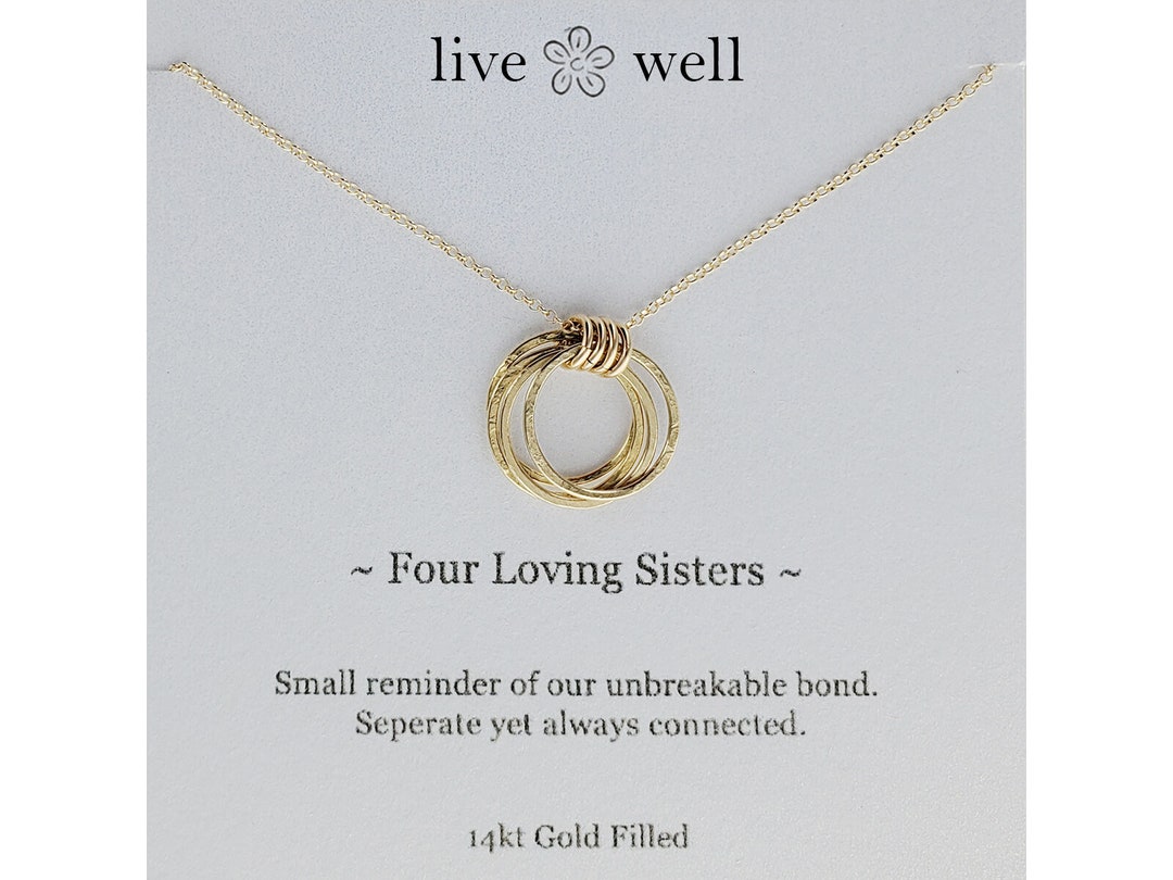 Four Sisters Necklace, 14k Gold Filled, Four Sisters Necklace ...