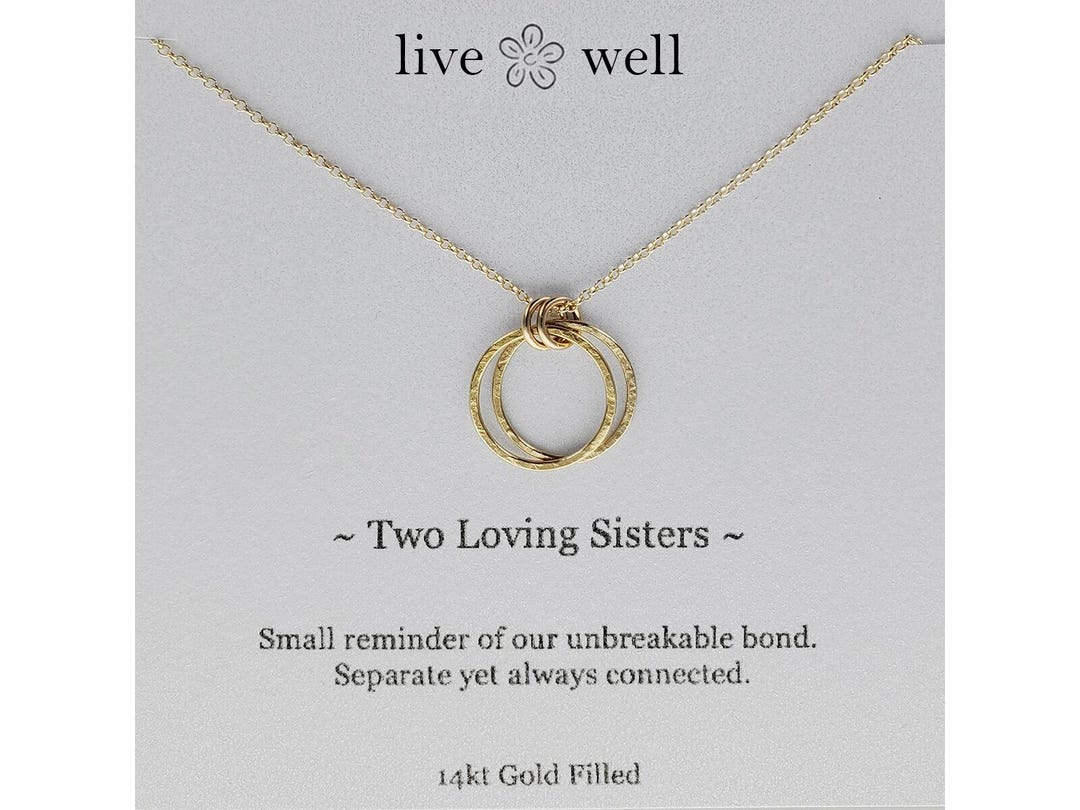 Two Sisters Necklace, 14k Gold Filled, Sisters Necklace, Meaningful ...