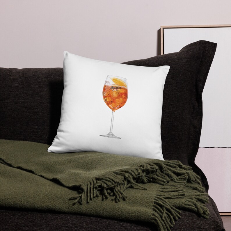 Vintage Style Aperol Spritz Orange Cocktail Decor Pillow Neutral Decor ...