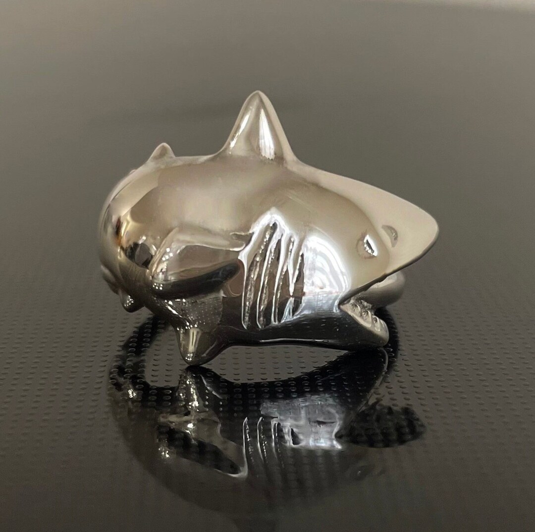 Great White Shark Ring - 925 Sterling Silver (hollowed Back/lighter ...