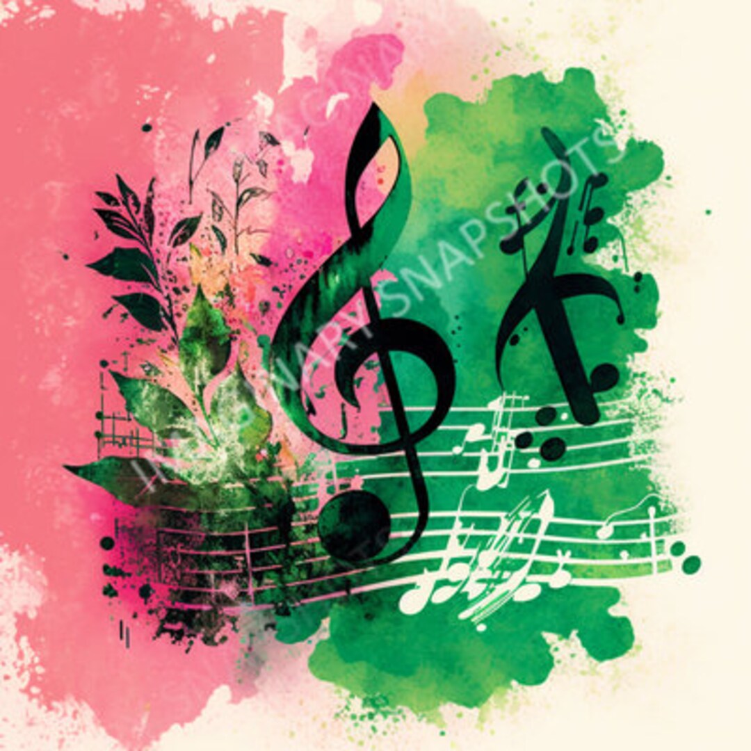 Music Notes Abstract Watercolor (digital Download) - Etsy