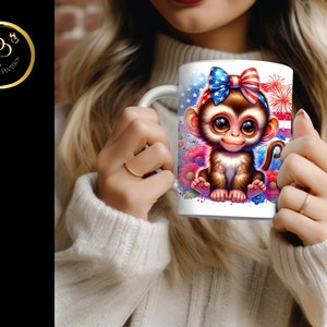 Patriotic Baby Monkey Clipart: 4th of July PNG (digital Download) - Etsy