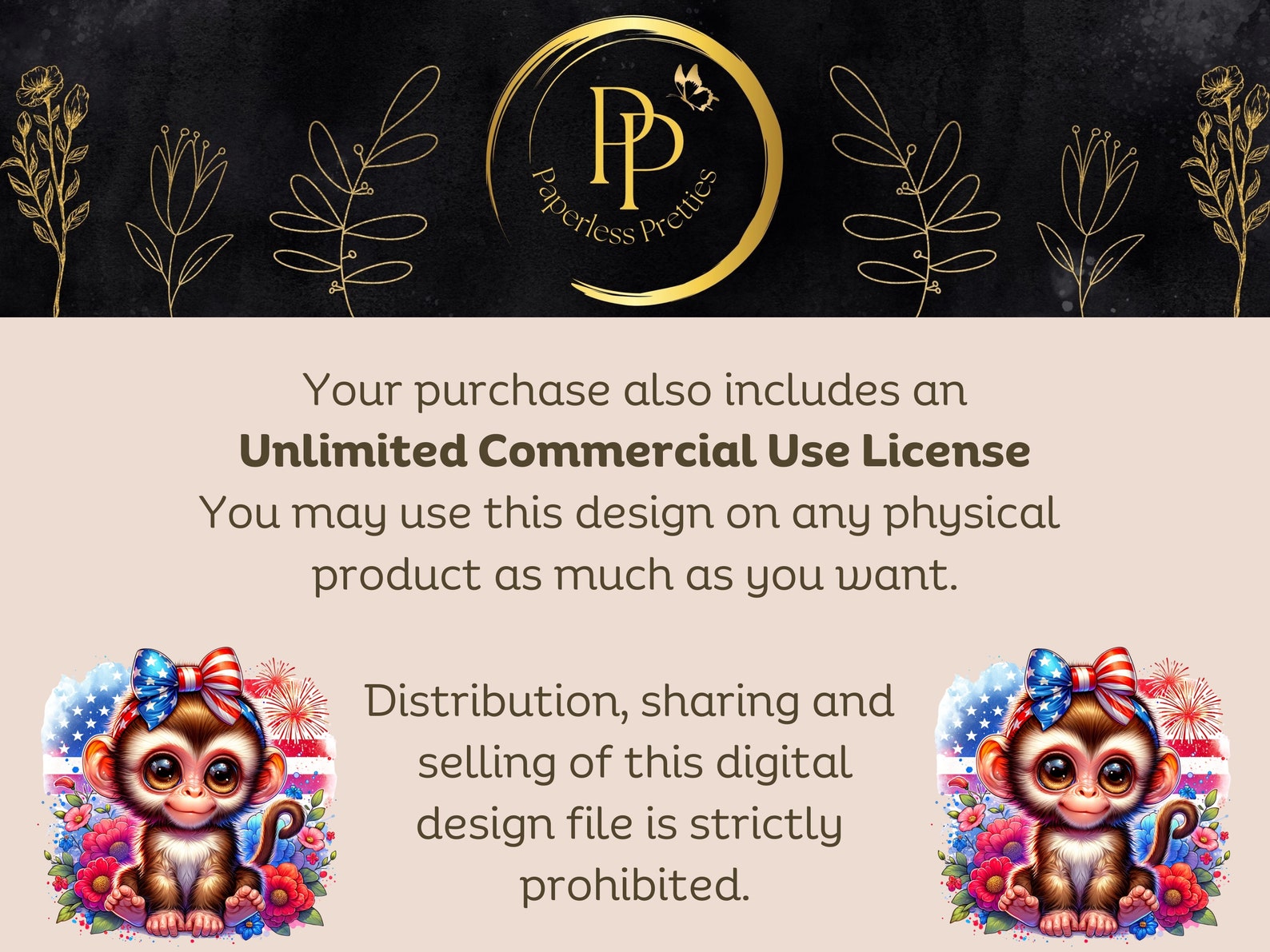 Patriotic Baby Monkey Clipart: 4th of July PNG (digital Download) - Etsy