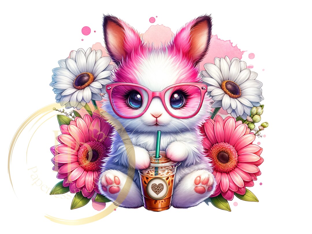 Bunny Coffee PNG, Rabbit Clipart, T-shirt Design (digital Download) - Etsy