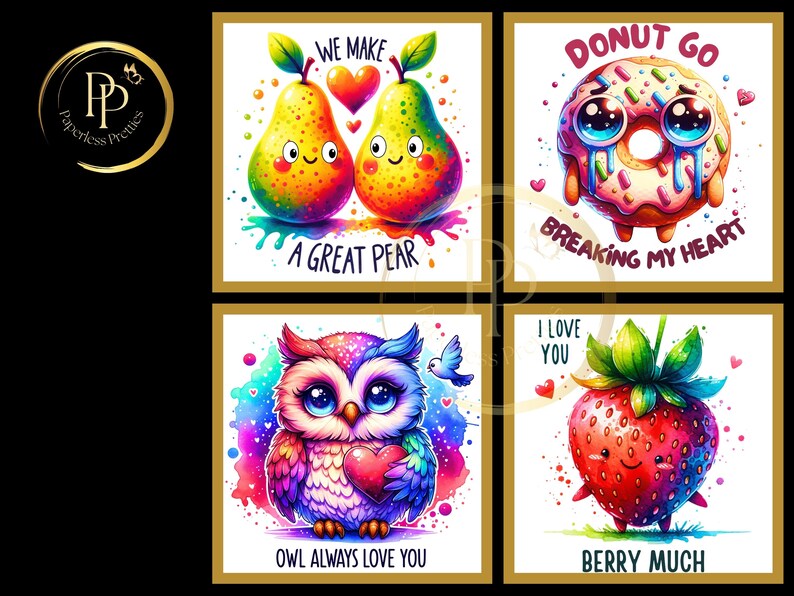 Funny Valentine Puns PNG Download, Valentine's Day Clipart Bundle ...