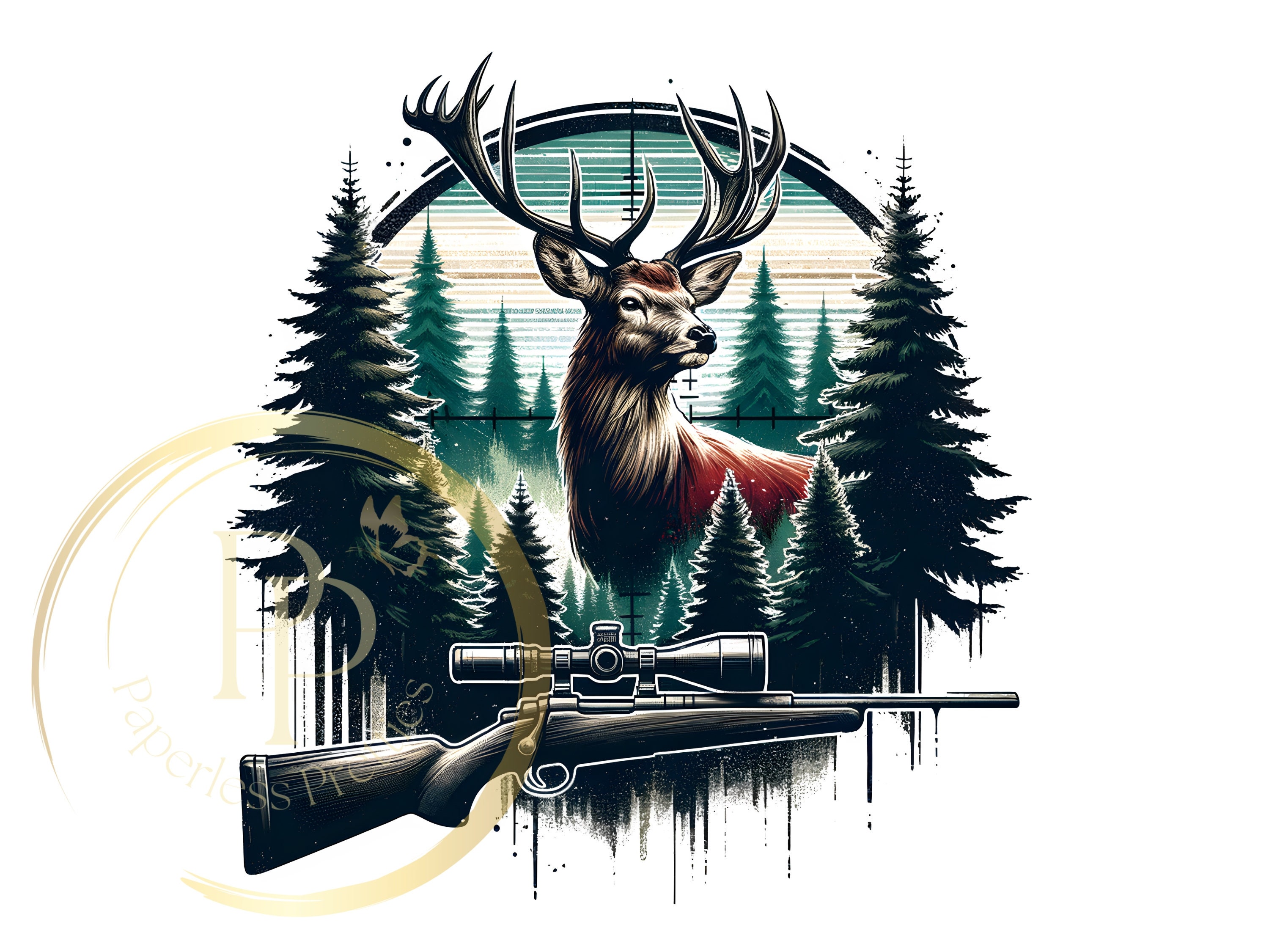 Buck Hunter PNG: Hunting Season Sublimation Design (digital Download ...