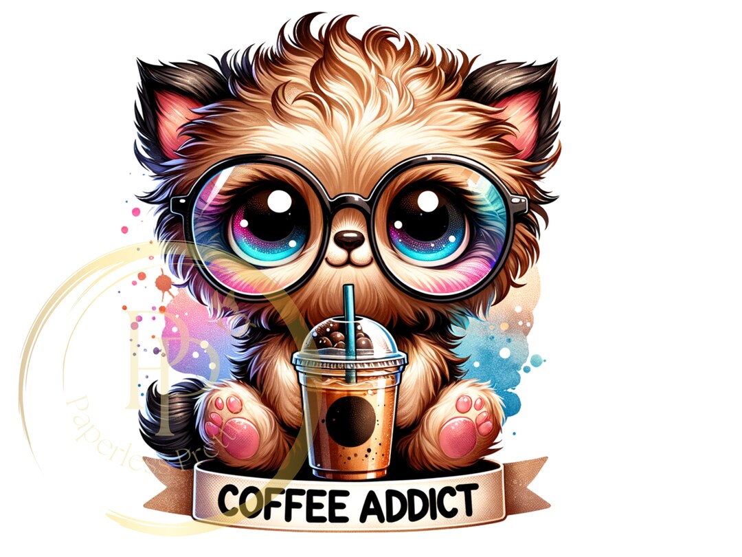 Puppy Coffee Addict PNG, Sublimation Design (digital Download) - Etsy