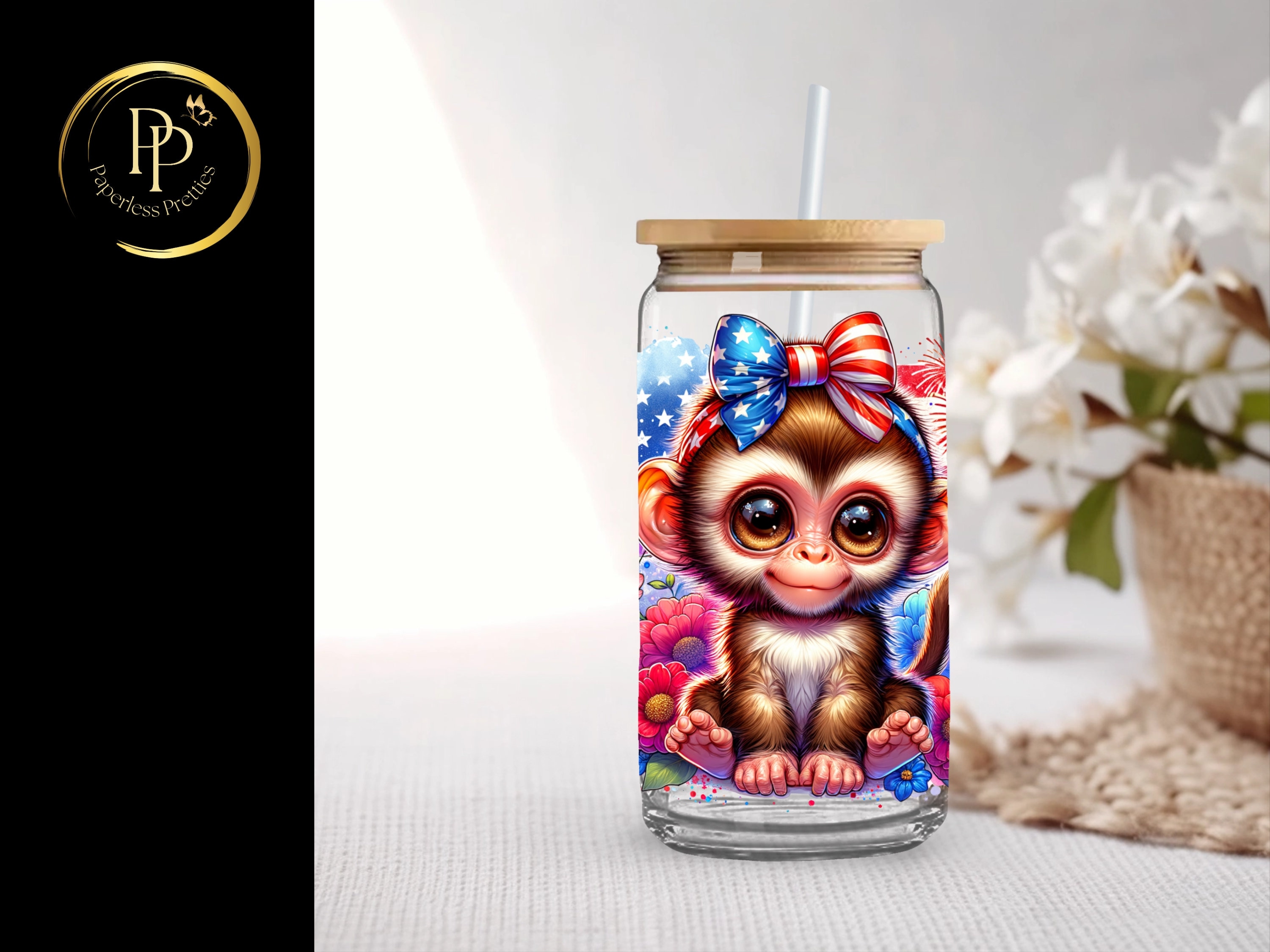 Patriotic Baby Monkey Clipart: 4th of July PNG (digital Download) - Etsy