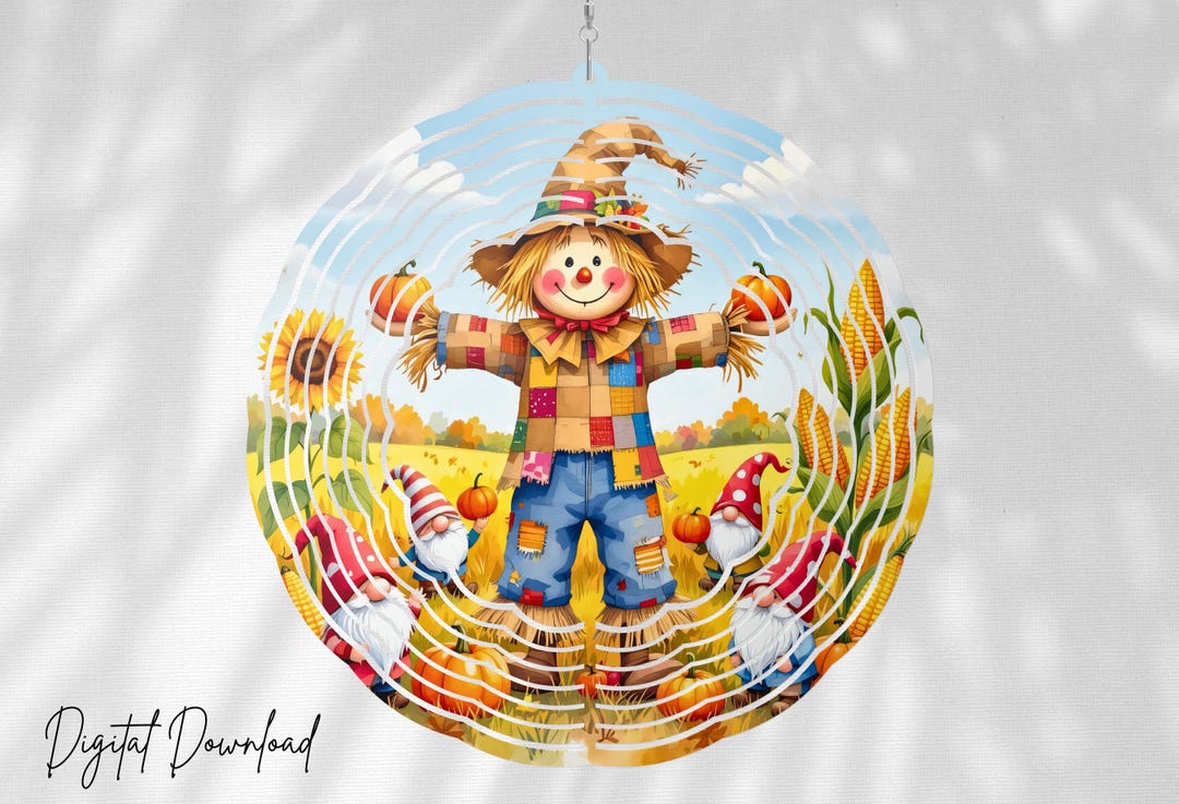 Scarecrow and Gnomes Wind Spinner Design: PNG Digital Download ...