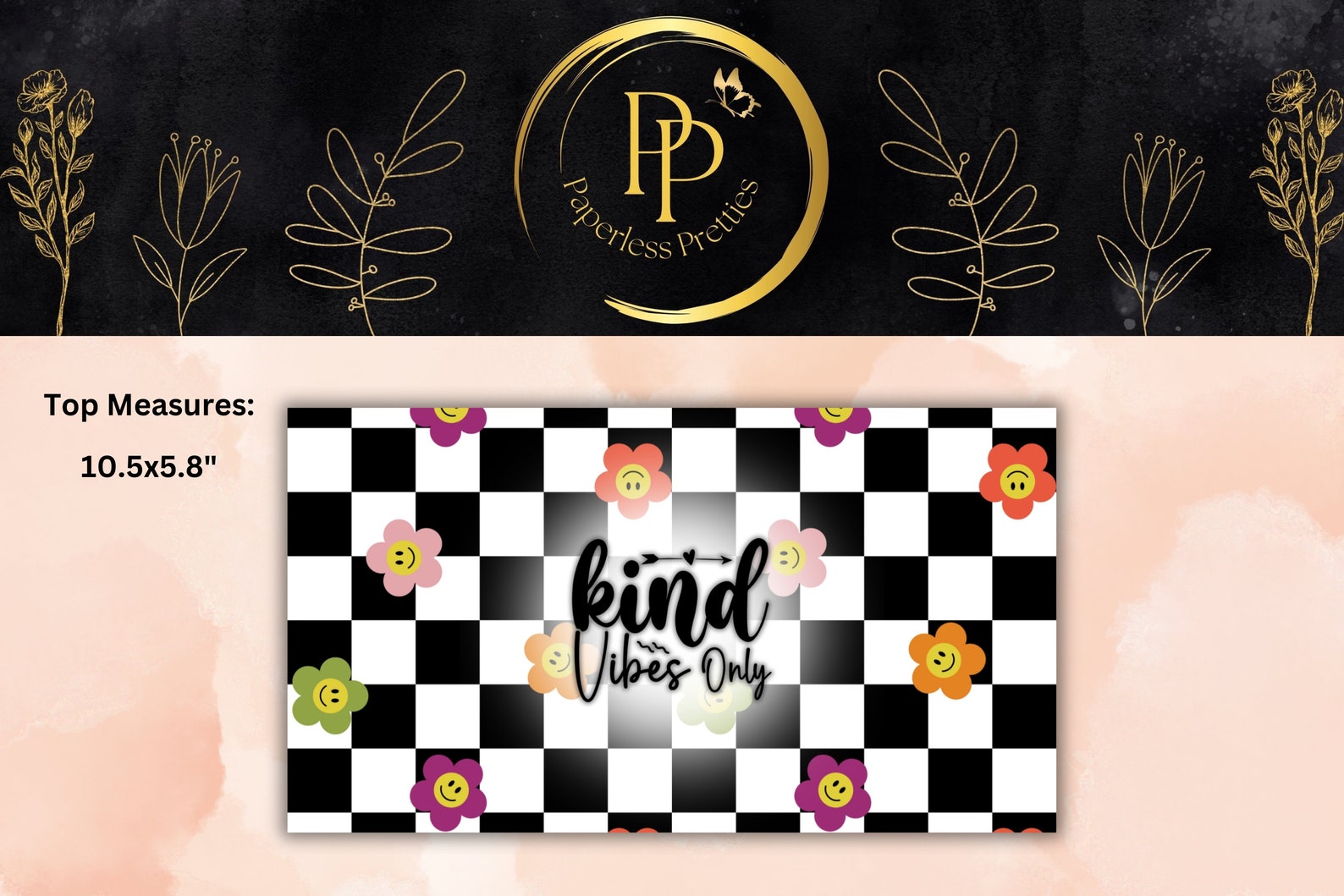 Floral Tumbler Wrap: Positive Affirmation Design (PNG Digital Download ...