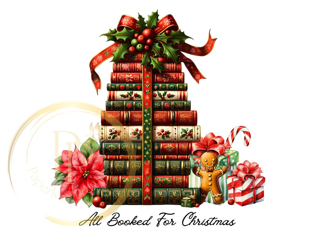 Christmas Book Stack PNG: Holiday Reading Clipart (digital Download) - Etsy