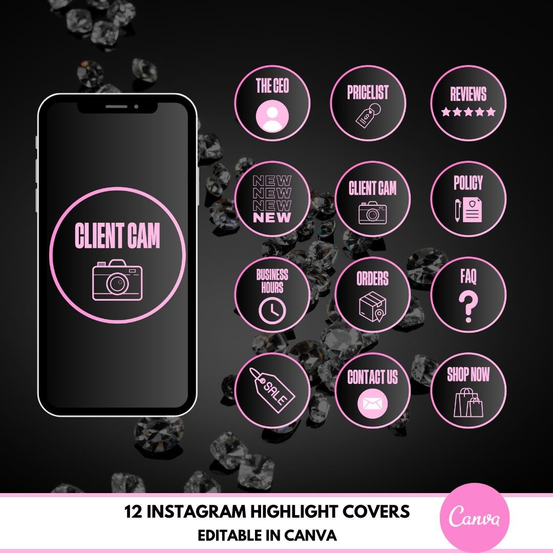 Editable Instagram Highlight Covers, IG Story Covers, Social Media ...