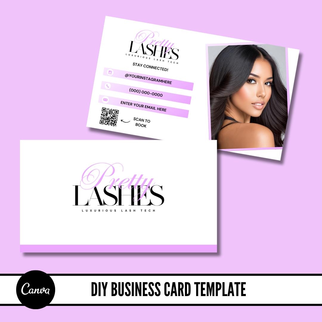 DIY Lash Business Card Design, Nail Tech, Canva Template, Lash Tech ...
