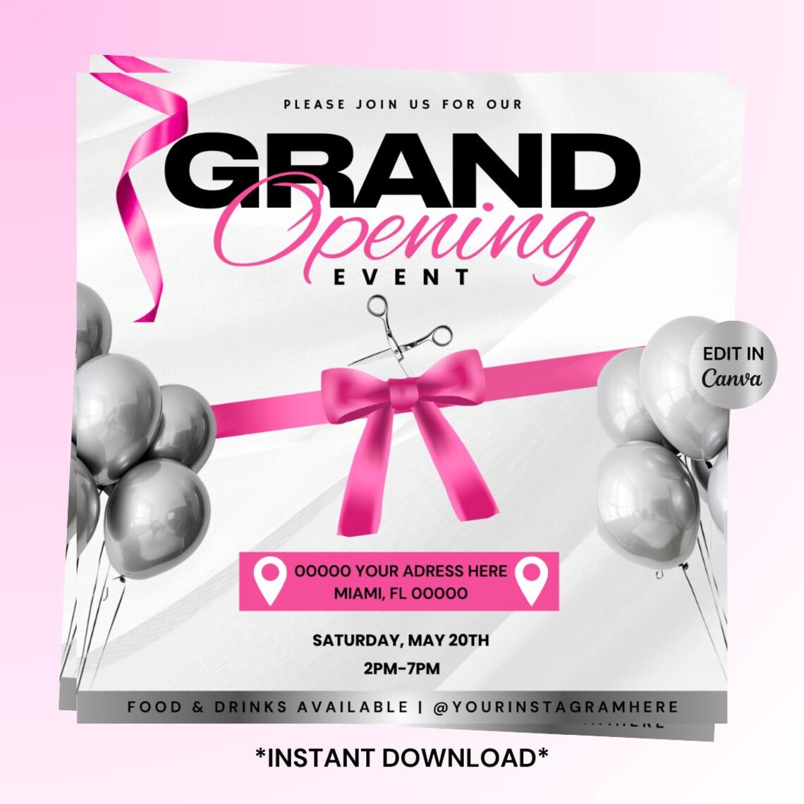 DIY Grand Opening Flyer, Grand Opening Event Flyer, Celebration Flyer ...