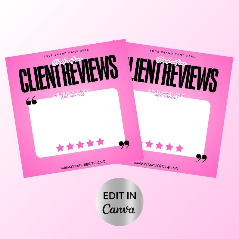 Customer Review Flyer, DIY Canva Template (digital Download) - Etsy