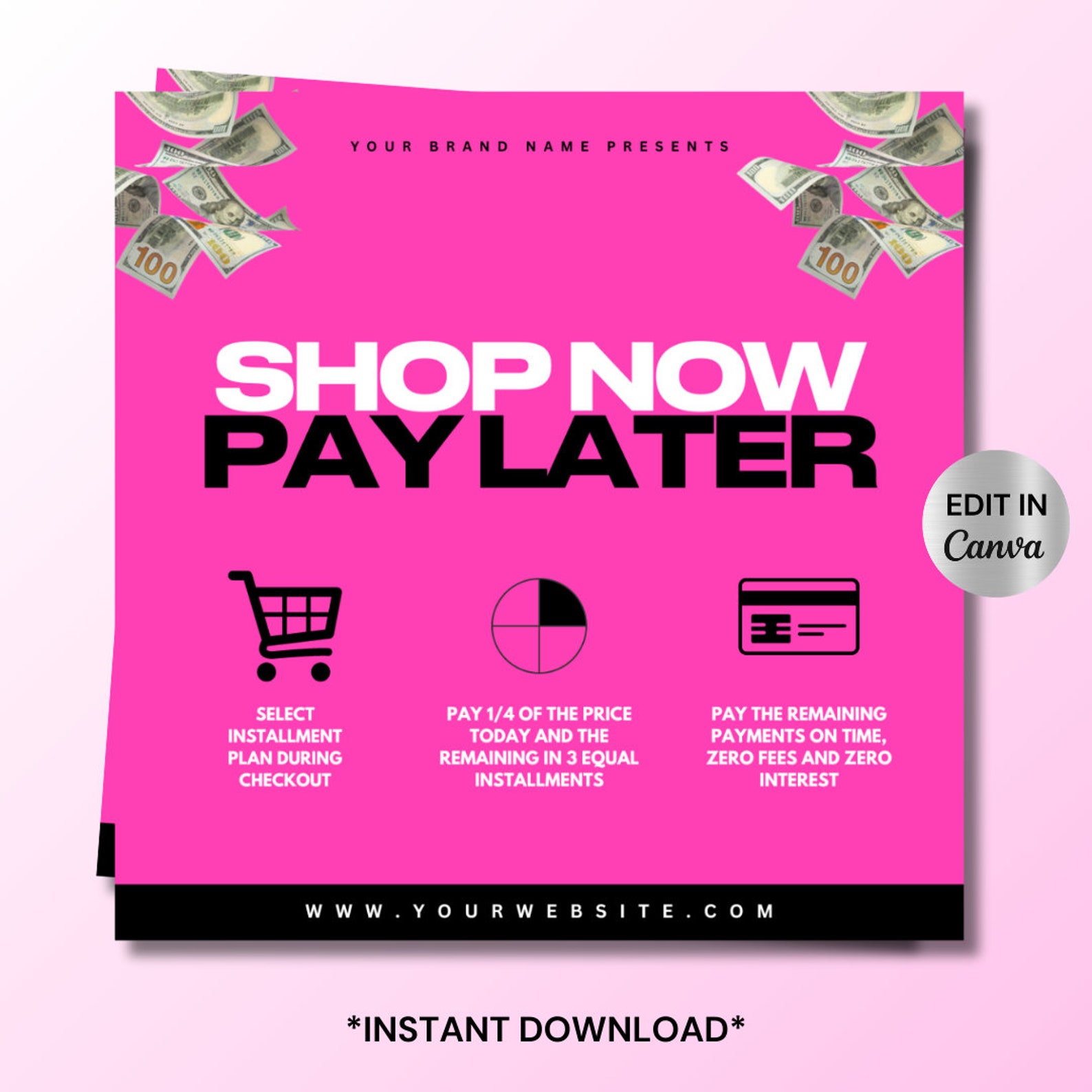 Shop Now Pay Later Flyer, DIY Canva Flyer, Afterpay, Sale Flyer ...