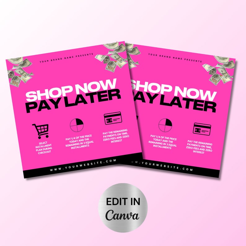 Shop Now Pay Later Flyer, DIY Canva Flyer, Afterpay, Sale Flyer ...