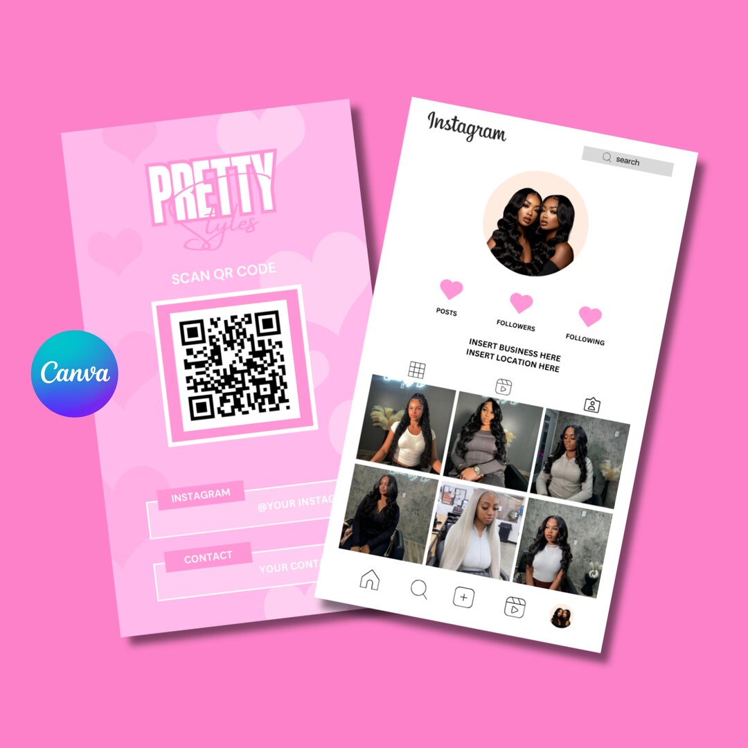 Instagram Themed Business Card Templates, Hair Business, Nail Business ...