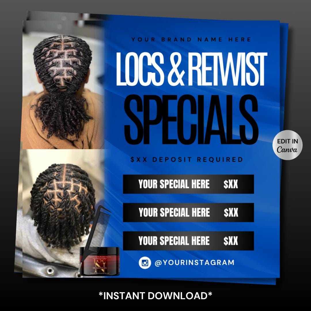Locs Specials Flyer, Dread Locks Flyer, Hair Specials Flyer, Locs and ...