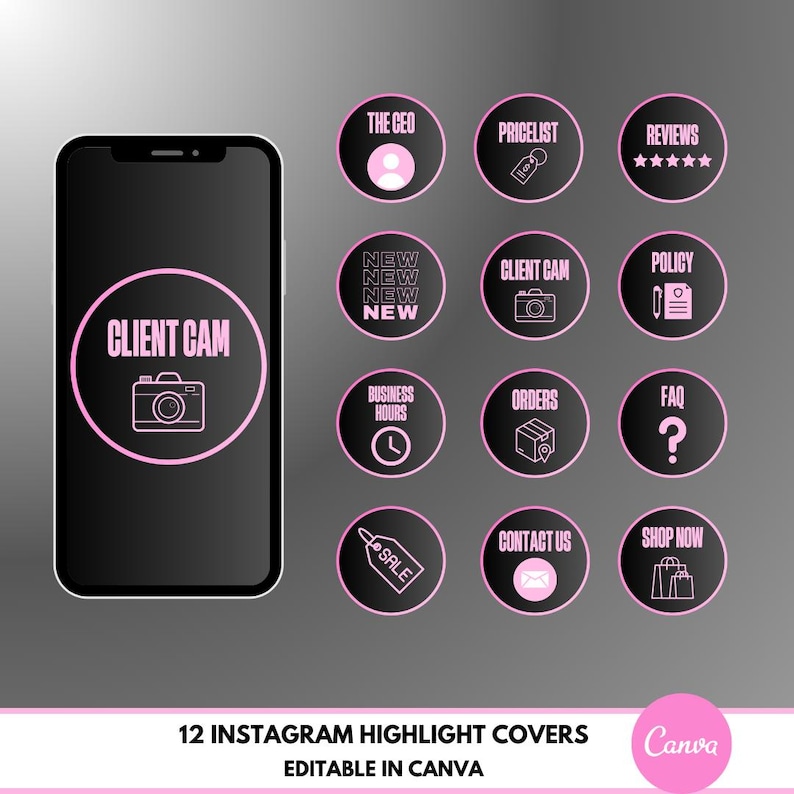 Editable Instagram Highlight Covers, IG Story Covers, Social Media ...