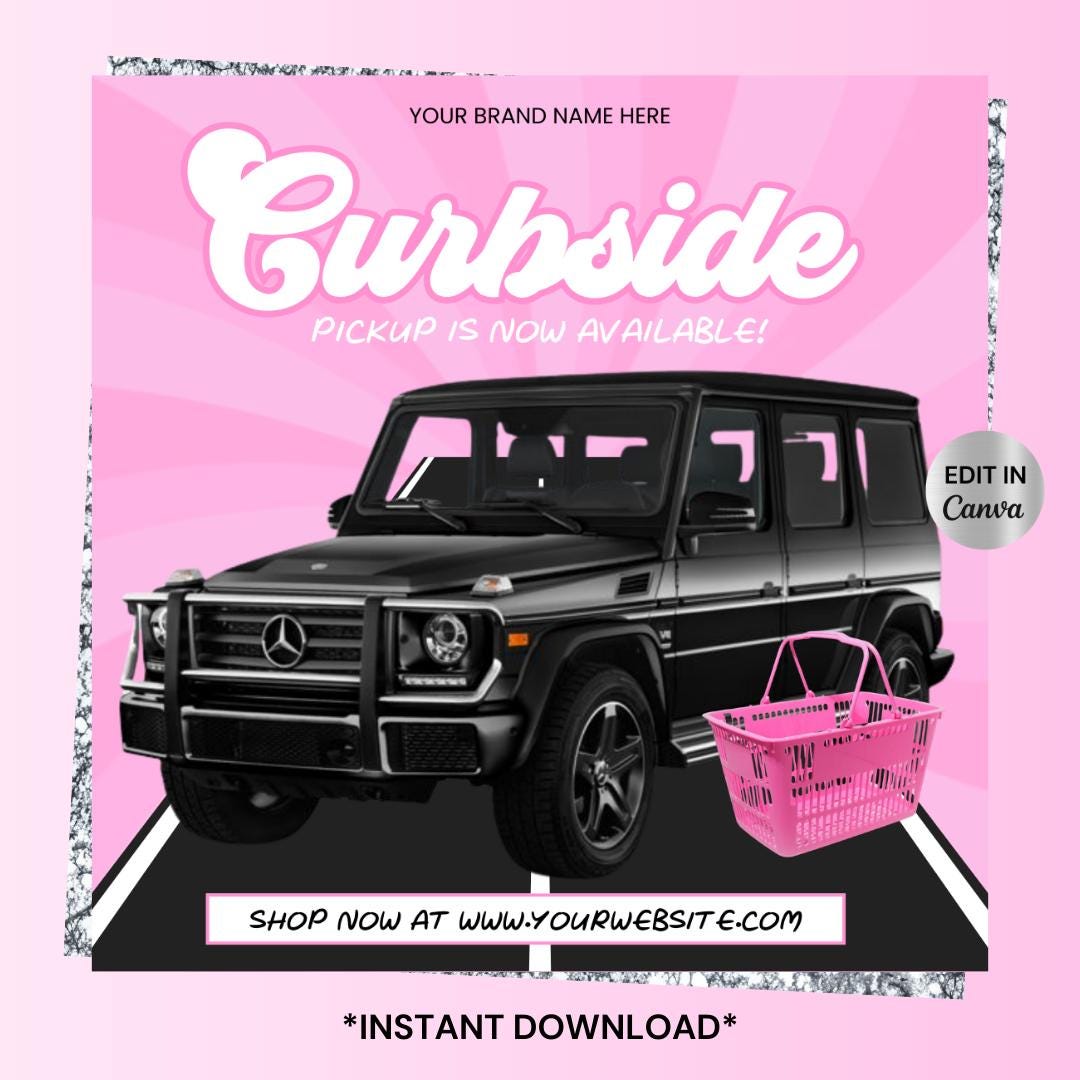 Curbside Pickup Flyer, DIY Flyer Template Design, Boutique Flyer, Local ...