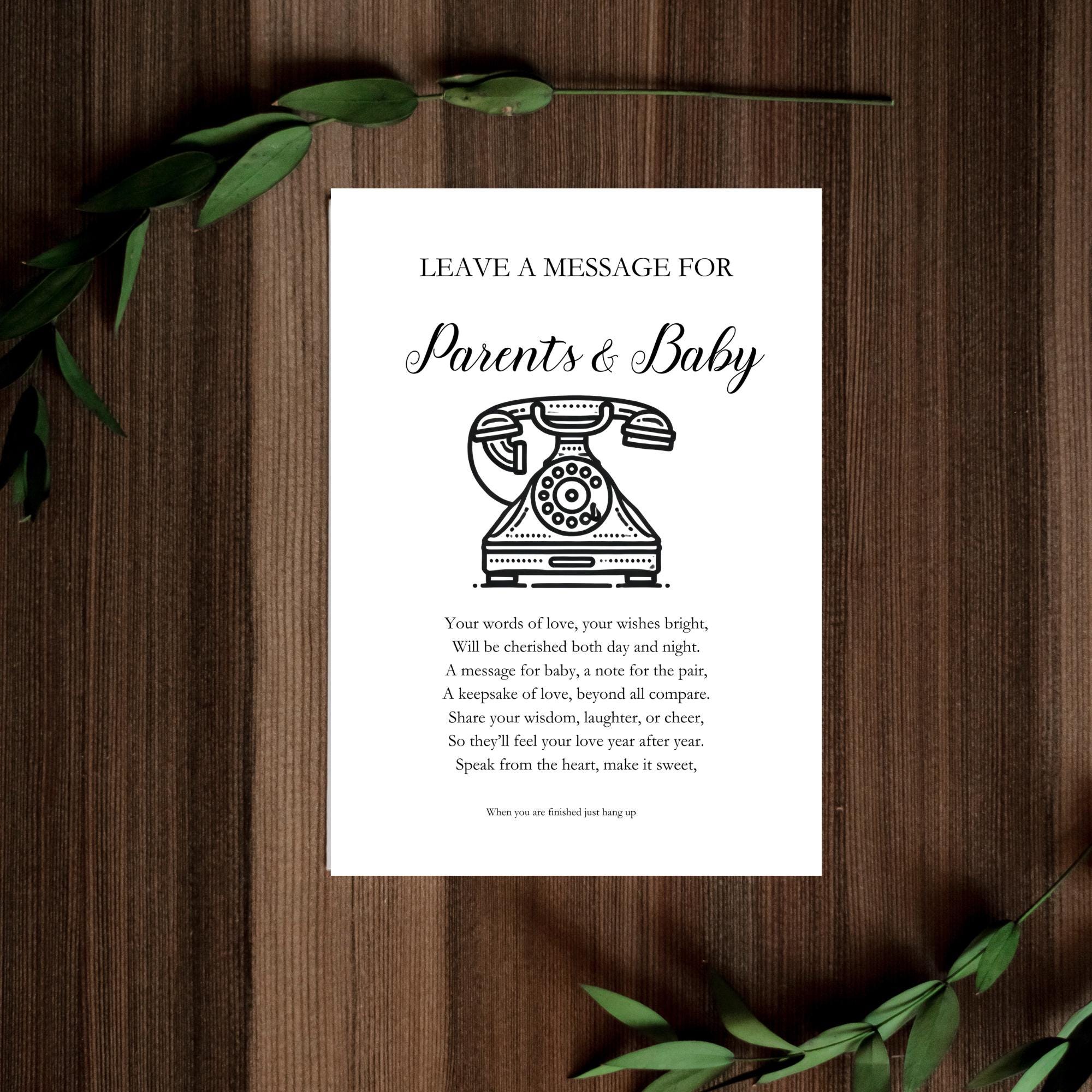 Minimalist Leave A Message for Parents & Baby Shower Sign, Canva ...