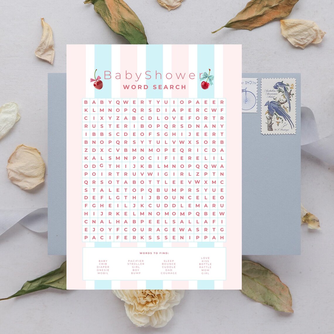 Word Search Baby Shower Game, Fun Baby Shower Party Game, Printable ...