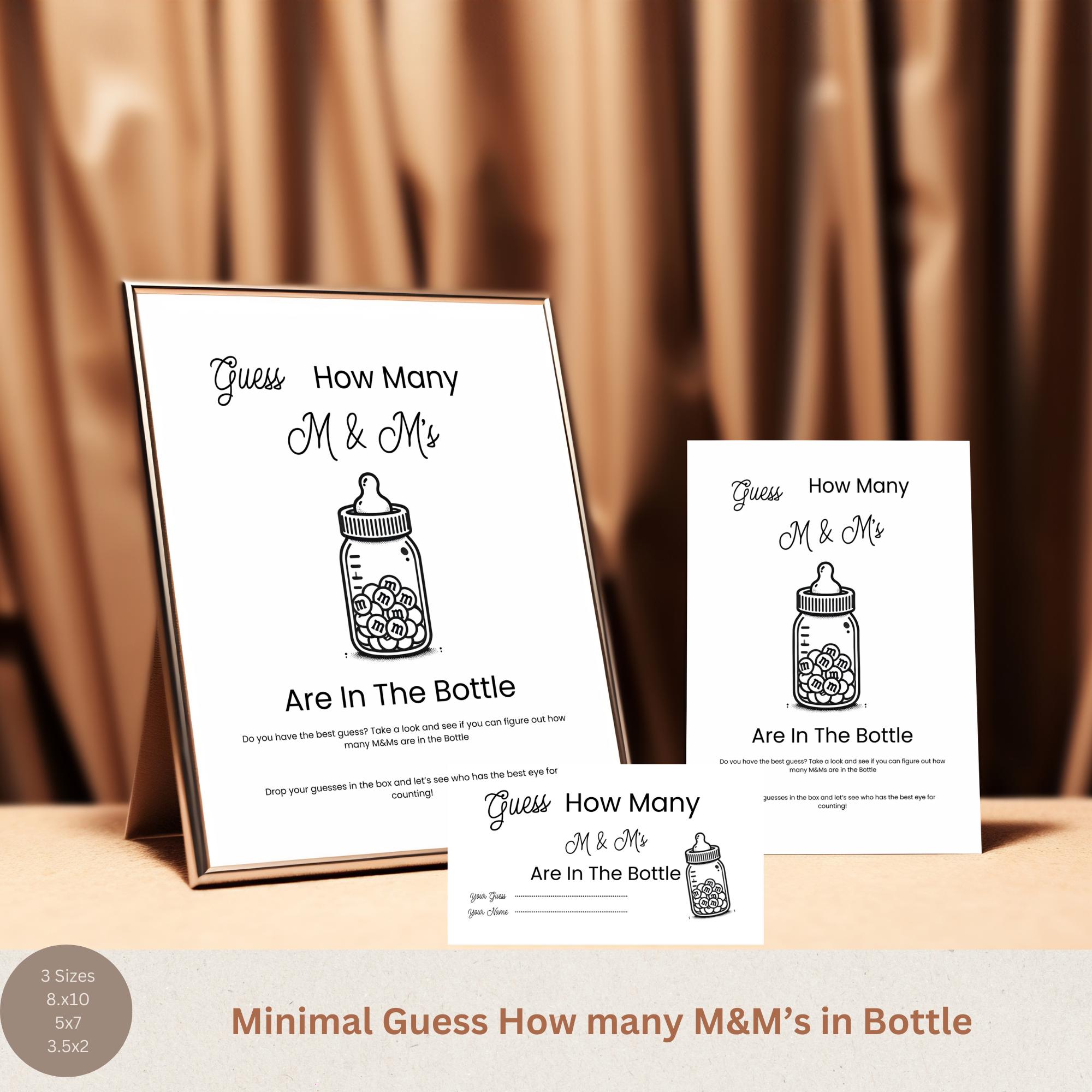 How Many M&m's in the Bottle Baby Shower Games, Minamilast Baby Shower ...