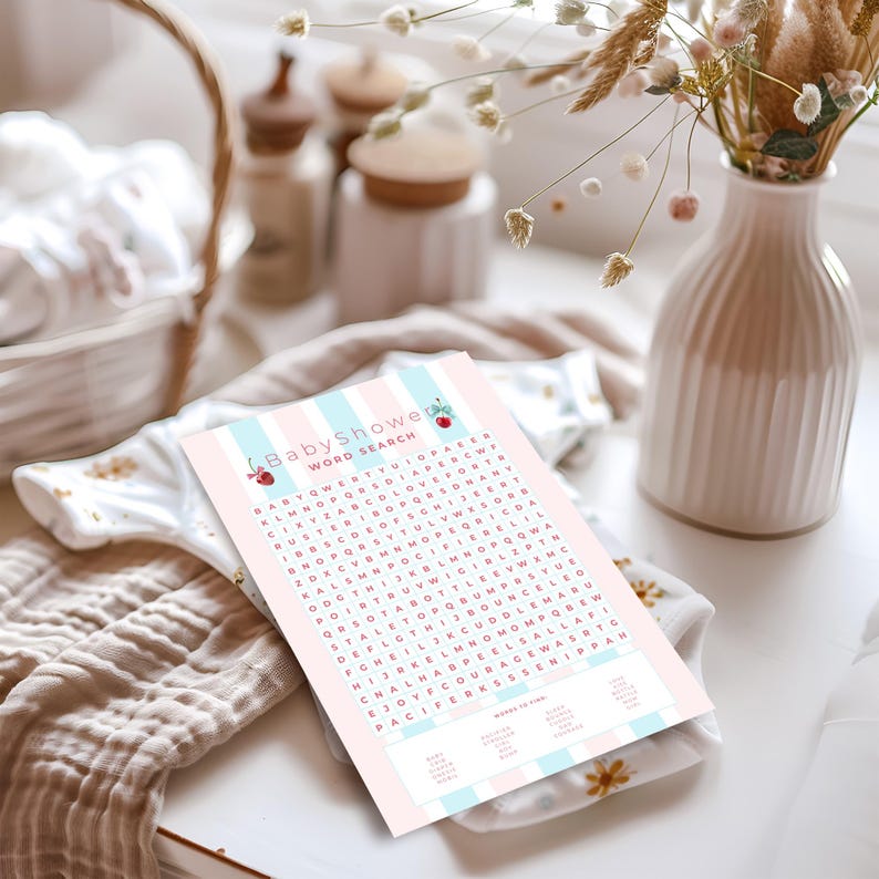 Word Search Baby Shower Game, Fun Baby Shower Party Game, Printable ...